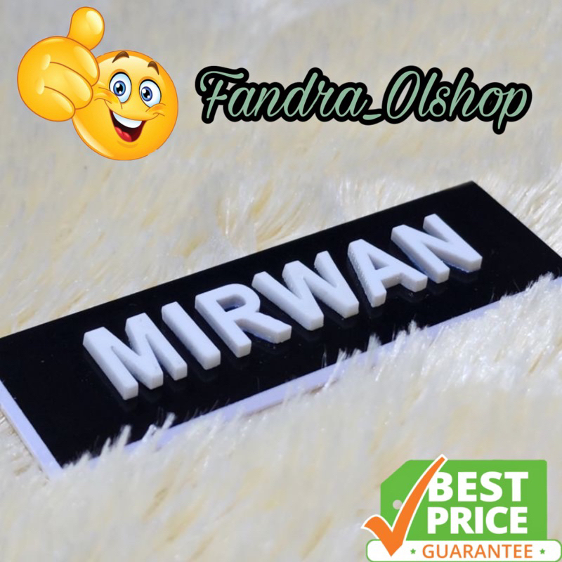 Jual Papan Nama Timbul 3D / Name Tag Timbul 3D Akrilik / Dove (MAX. 10 ...