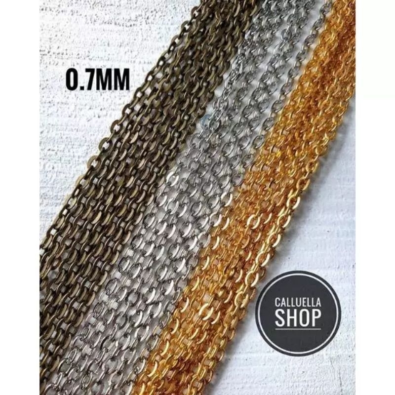 Jual 5 METER RANTAI NURI PIPIH 0.7 0.8 & 0.9 GOLD NIKEL DAN HITAM PEKAT ...