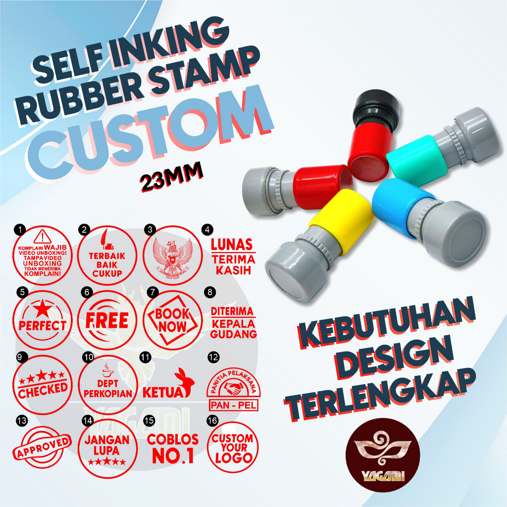 Jual HA23# / STEMPEL FLASH CUSTOM CETAK LINGKARAN 23MM PAPARAN ...