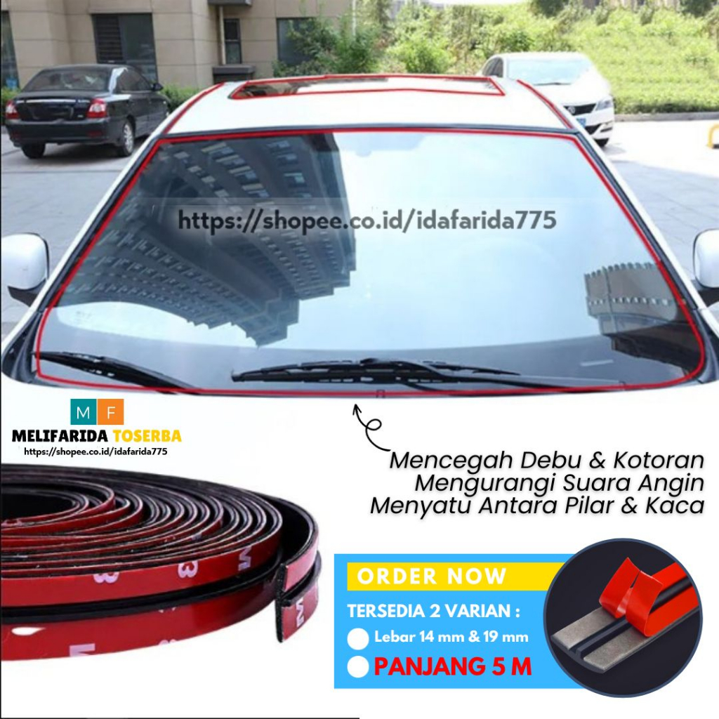 Jual Karet List Strip Segel Celah Kaca Mobil Anti Bocor Noise Reduction ...
