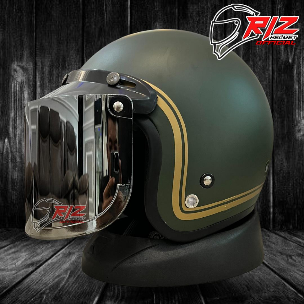 Jual DAG LINE 2 HELM RETRO LIST LINE ORIGINAL STANDART SNI Motorcycle ...