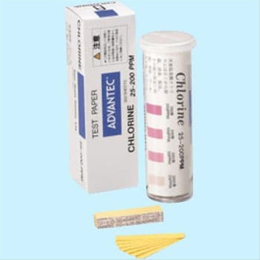 Jual Advantec chlorin test paper 25-200 ppm 08010020 7x40 mm 300 strips ...