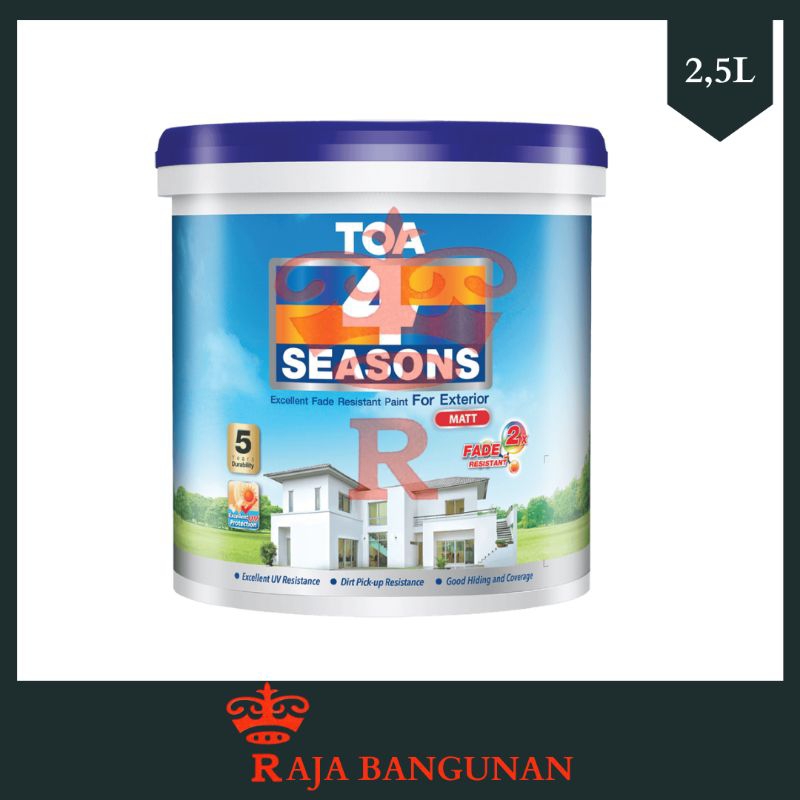 Jual Toa Cat Tembok Eksterior 4 Season / Cat Luar Ruangan Warna TINTING ...
