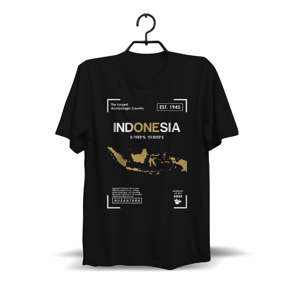 Jual KAOS KEREN PRIA DESAIN PETA INDONESIA SABLON DTG DTF BAHAN KATUN ...