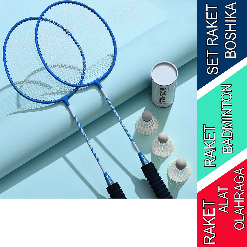 Jual Alat Olahraga Bulu Tangkis - Set Raket Boshika - Raket Badminton ...
