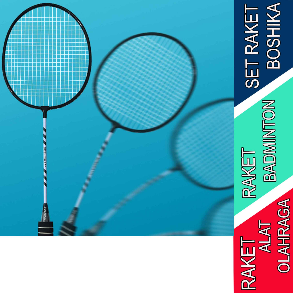 Jual Alat Olahraga Bulu Tangkis - Set Raket Boshika - Raket Badminton ...
