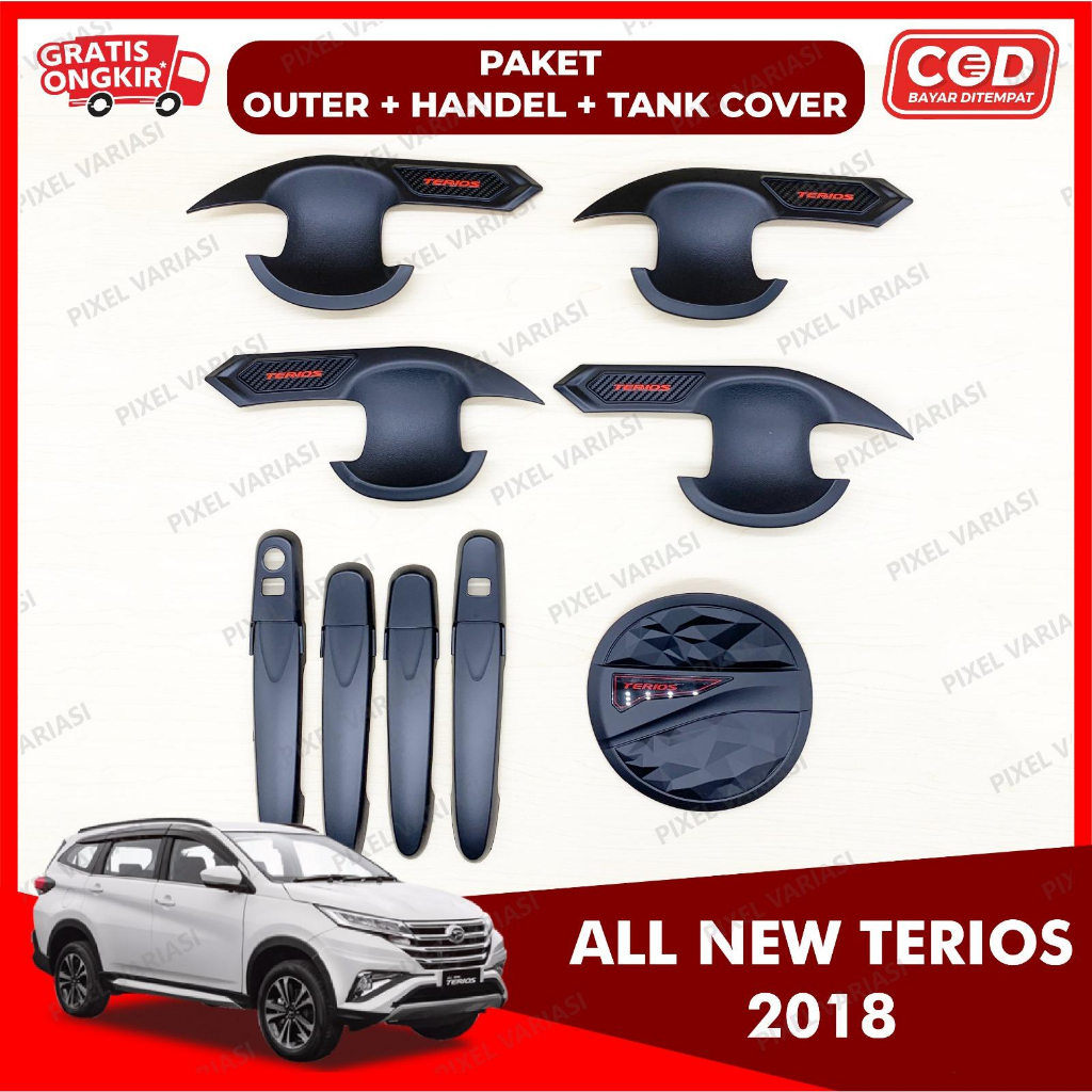 Jual Paket Outer + Handle + Tank Cover All New Terios 2018-2023 Hitam & Carbon | Shopee Indonesia