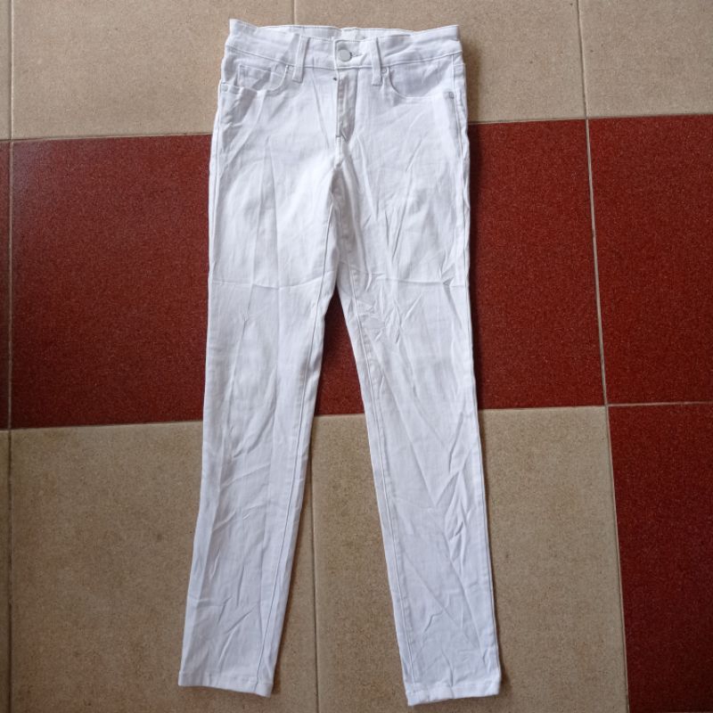 Jual celana jeans uniqlo skinny putih | Shopee Indonesia