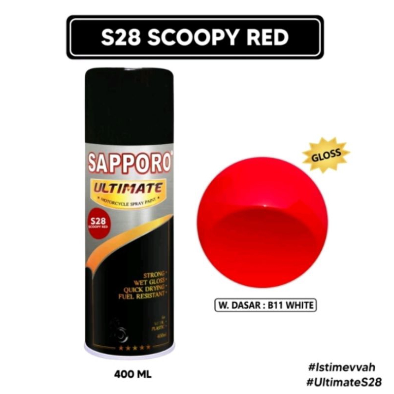 Jual S28 Saporo SAPPORO ULTIMATE Scoopy Red 400ml Merah Scopy Cat ...