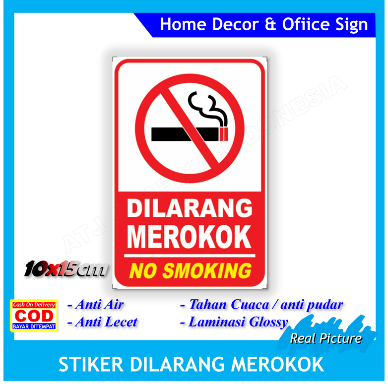Jual Stiker label dilarang merokok kotak kesehatan udara sticker no ...