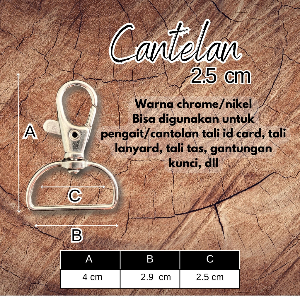 Jual KEW KEW Kait Besi Cantelan Gantungan Pengait Pita Lanyard ID Name ...