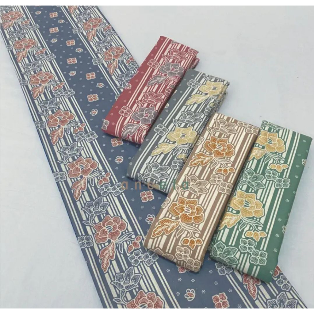 Jual Kain Batik Trr Kekinian Motif Garis Bunga | Shopee Indonesia