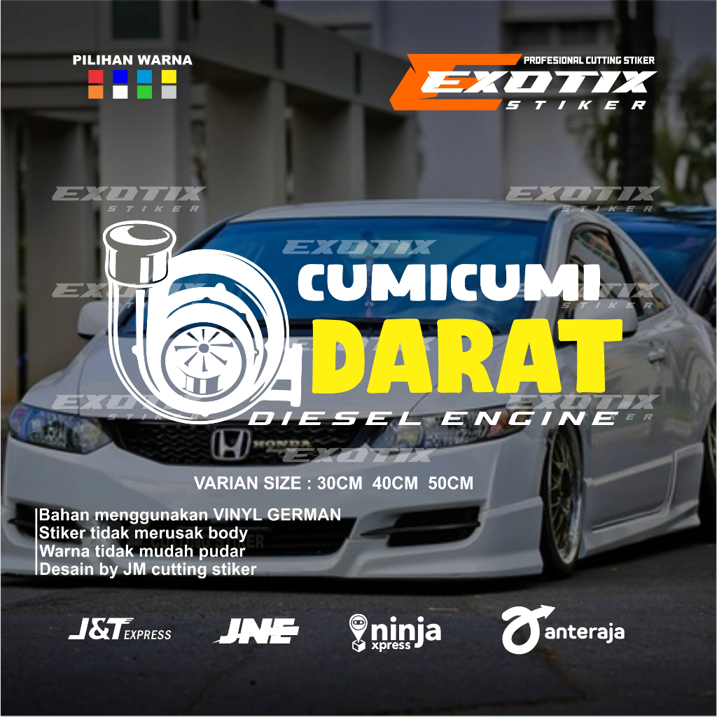Jual Stiker sticker cutting cumi darat stiker kaca mobil truk pick up ...