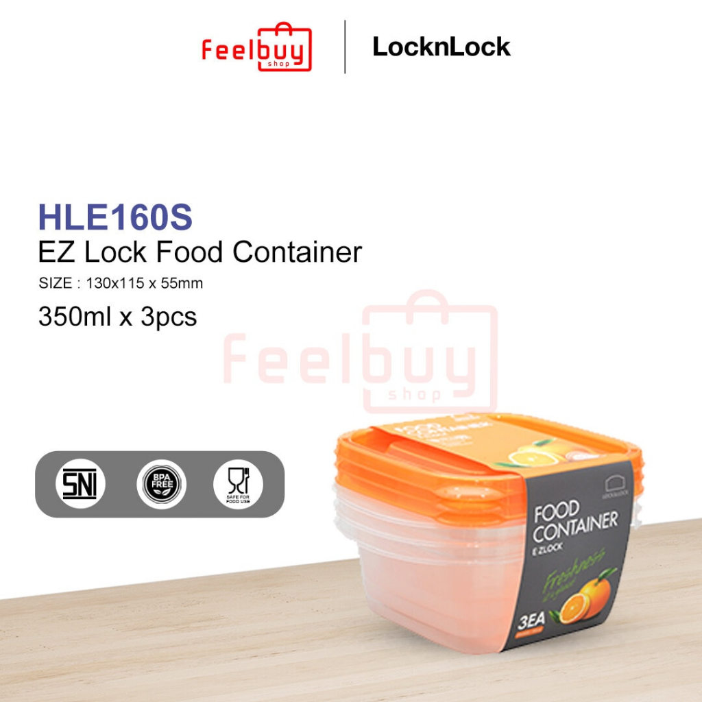 Jual LocknLock EZ Lock 350ML/3pcs HLE160S Food Container Jeruk | Shopee Indonesia