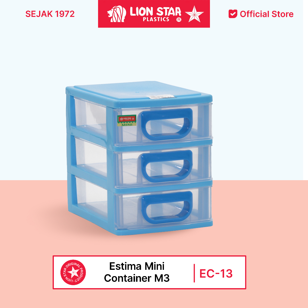 Jual LION STAR Estima Mini Container M3 3 laci susun EC-13 | Shopee Indonesia
