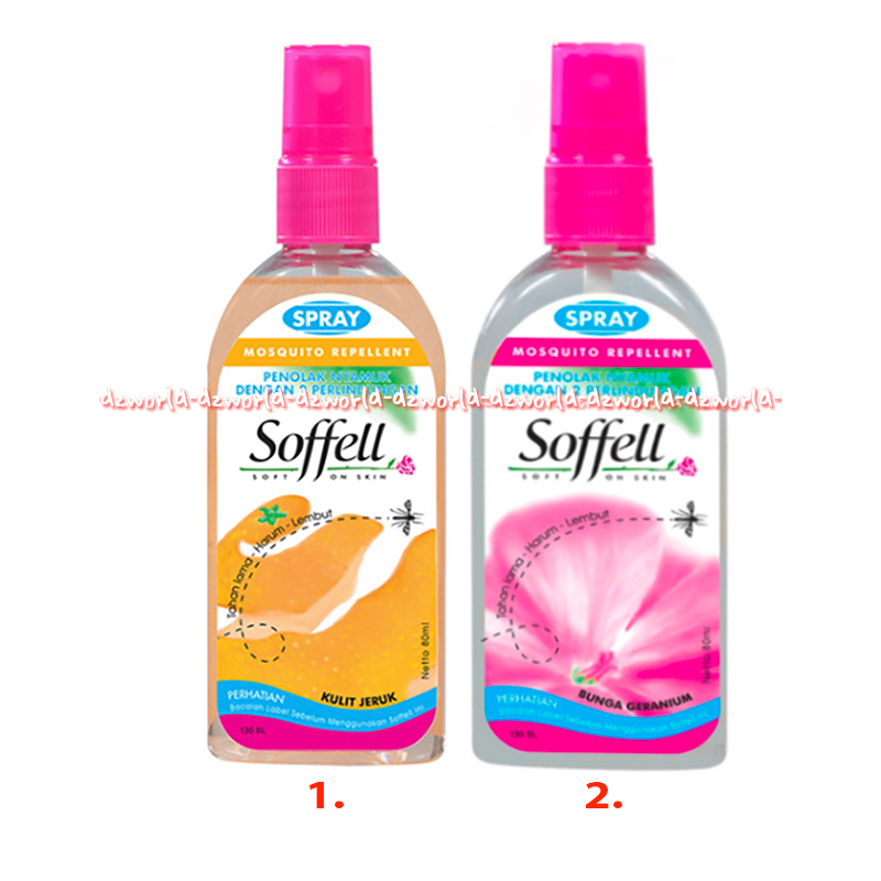 Jual Soffell Spray 80ml Mosquito Repellent Cairan Penolak Nyamuk Aroma Kulit Jeruk Bunga ...