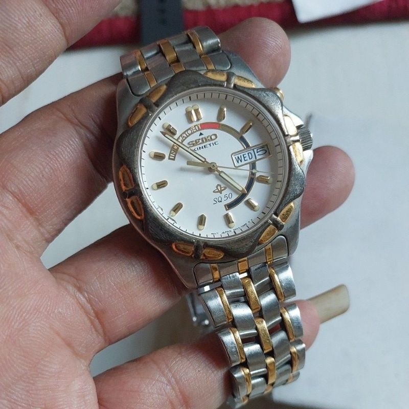 Jual jam tangan original Automatic Seiko kinetic preloved second bekas ...