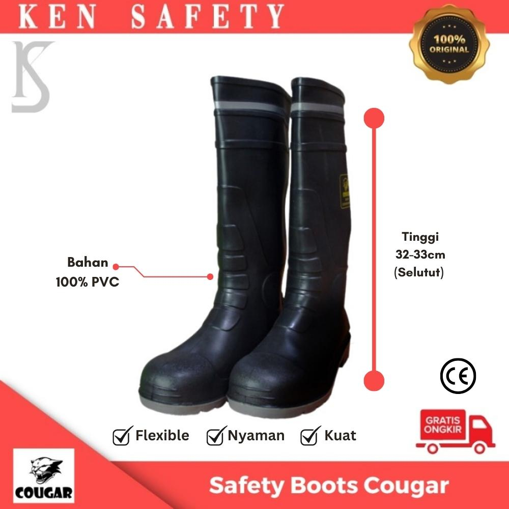 Jual Sepatu Safety Boot Kerja Proyek Berkualitas PVC Hitam Tinggi ...