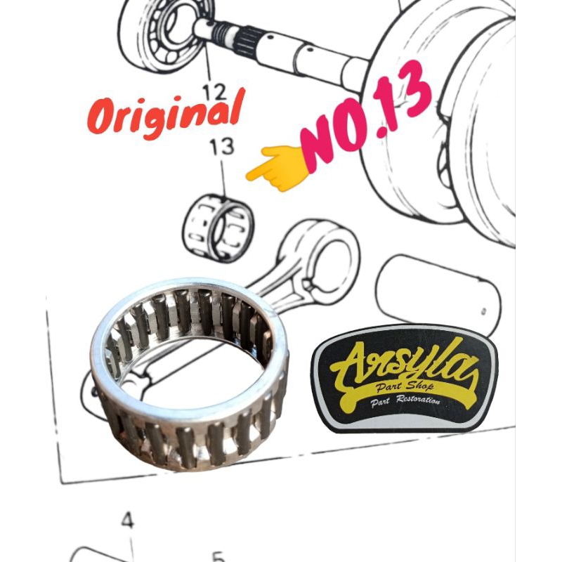 Jual bearing stang seher 91101-gf6-003 bearing connecting rod Honda win ...