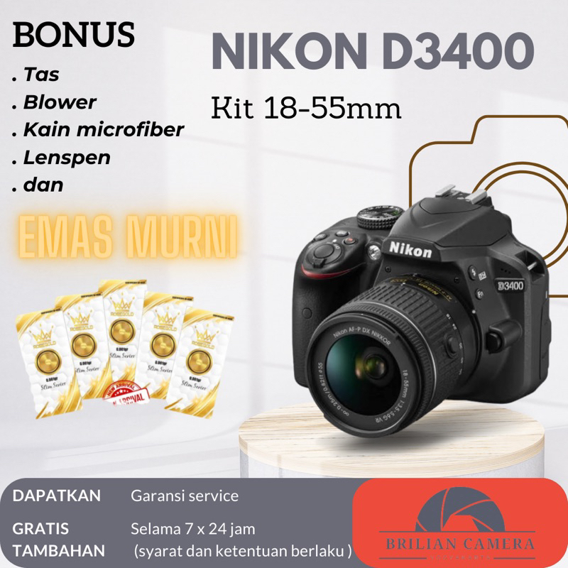 Jual Nikon d3400 kit 18-55mm | Shopee Indonesia