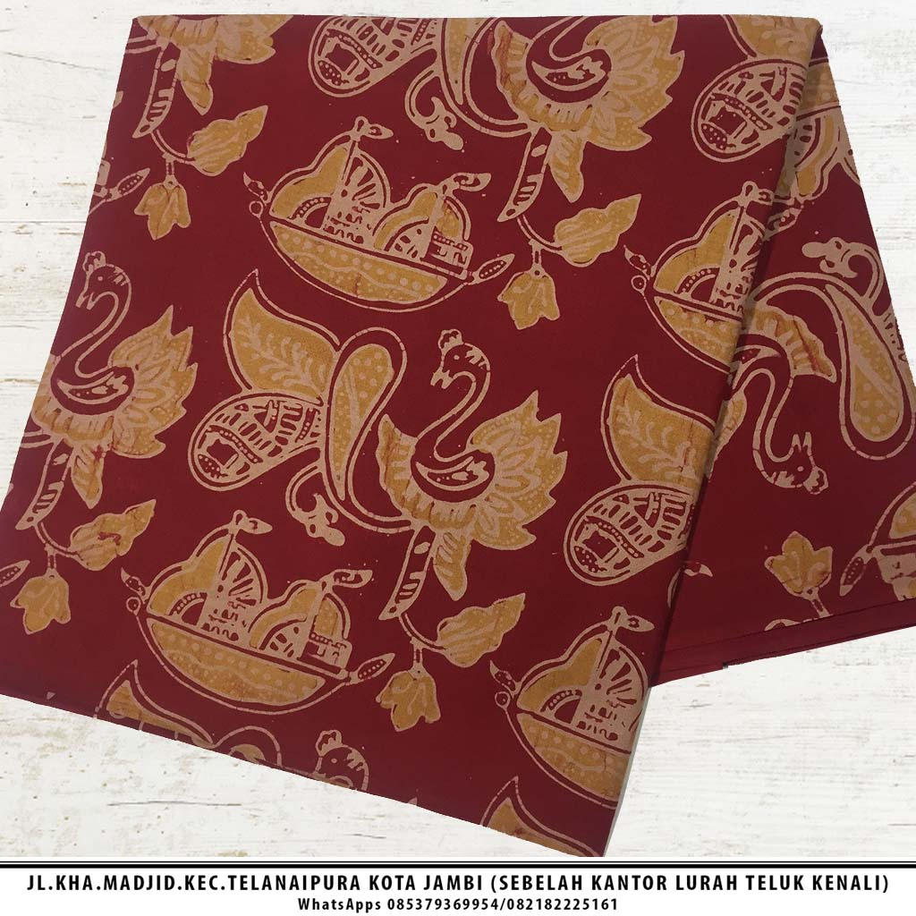 Jual Batik jambi motif kapal anggur merah | dasar (Panjang.2m Lebar ...
