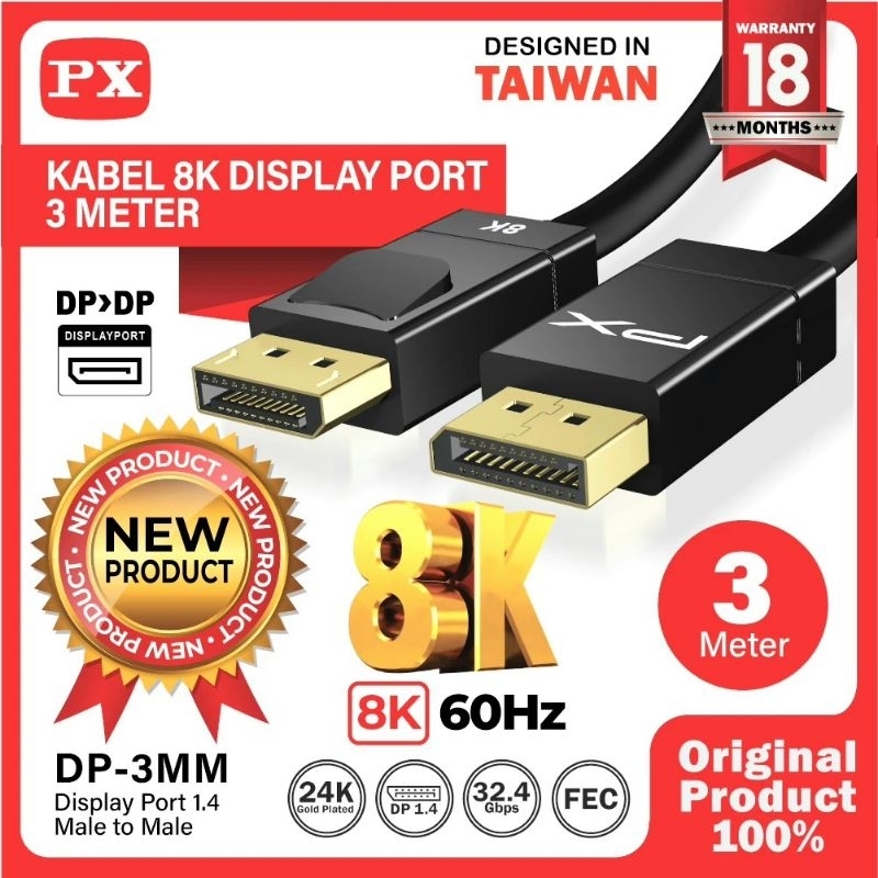 Jual PX Kabel Displayport male to male 4K 8K UHD DP Display port 1 / 2 ...
