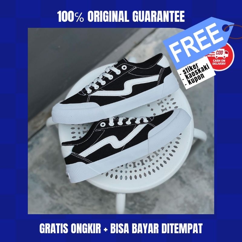 Jual (TURUN 1 SIZE) PATROBAS NEW IVAN LOW BLACK WHITE (FREE STIKER ...