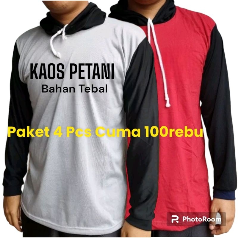 Jual Kaos Lengan Panjang Polos Kombinasi Kuplok | Shopee Indonesia