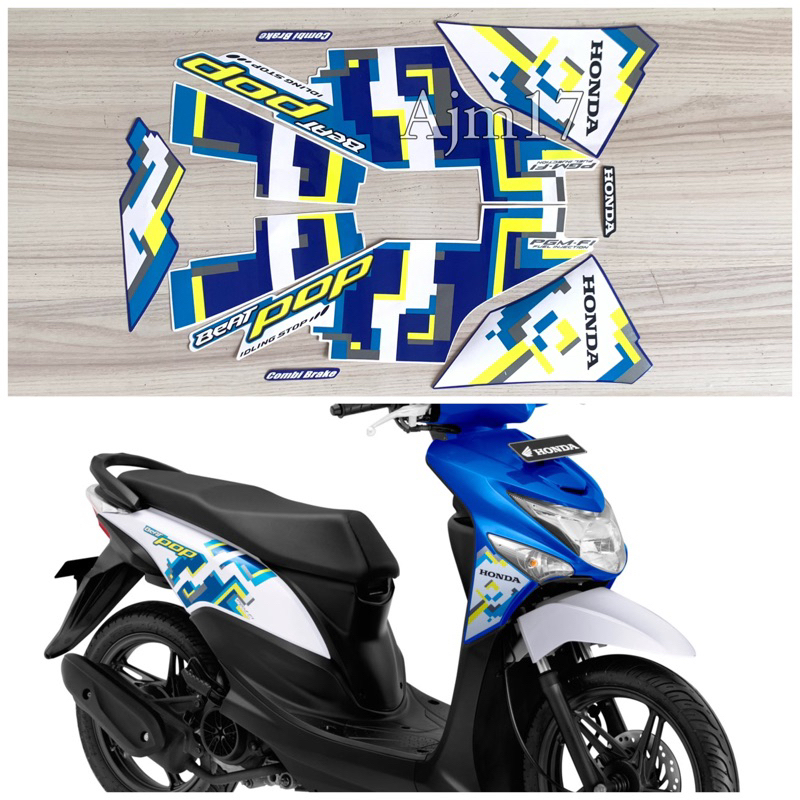 Jual STIKER STRIPING BEAT POP 2016 BIRU | Shopee Indonesia