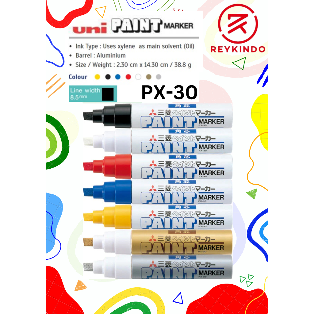 Jual Uni Mitsubishi Paint Marker PX-30 Spidol Cat Permanen Oil Based ...