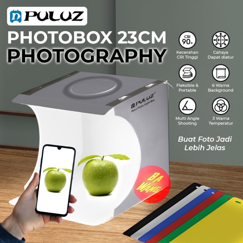 Jual PULUZ Foto Photo Ring Light Box 23cm 72 LED Photobox FotoBox Mini ...