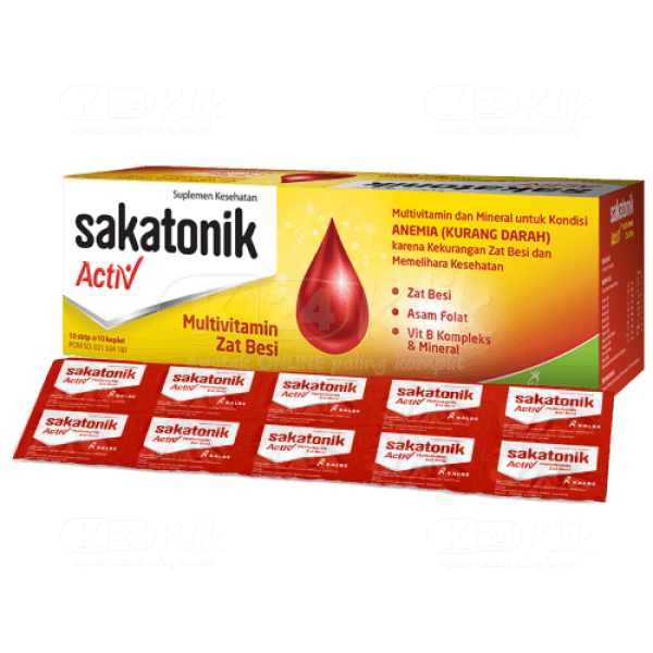 Jual SAKATONIK ACTIV TABLET // TAMBAH DARAH // ANEMIA (1strip isi 6 ...