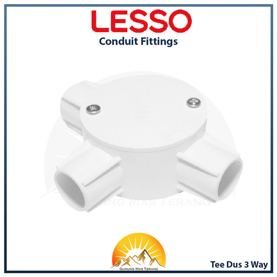 Jual Lesso Tee Box 3 Way Conduit Cabang Pipa Listrik 20 mm Sambungan T ...