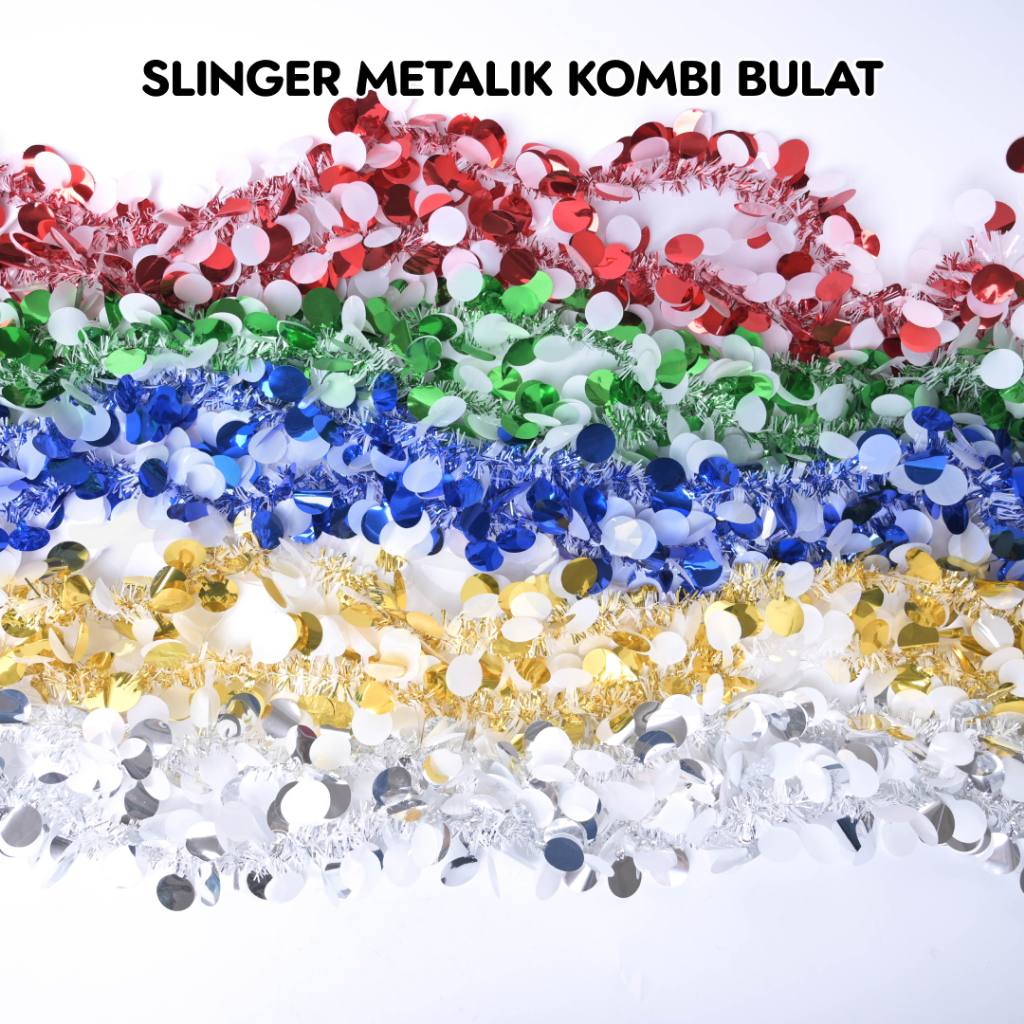 Jual Slinger / Tinsel / Rumbai Hiasan Pohon Natal Warna Warni / Garland ...