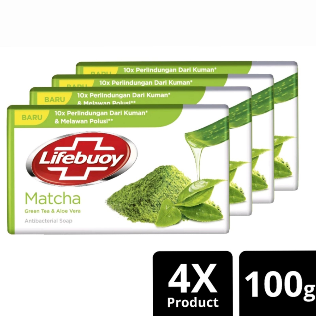 Jual Lifebuoy Sabun Mandi Batang Matcha Green Tea 100gr 1 pack isi 4 ...
