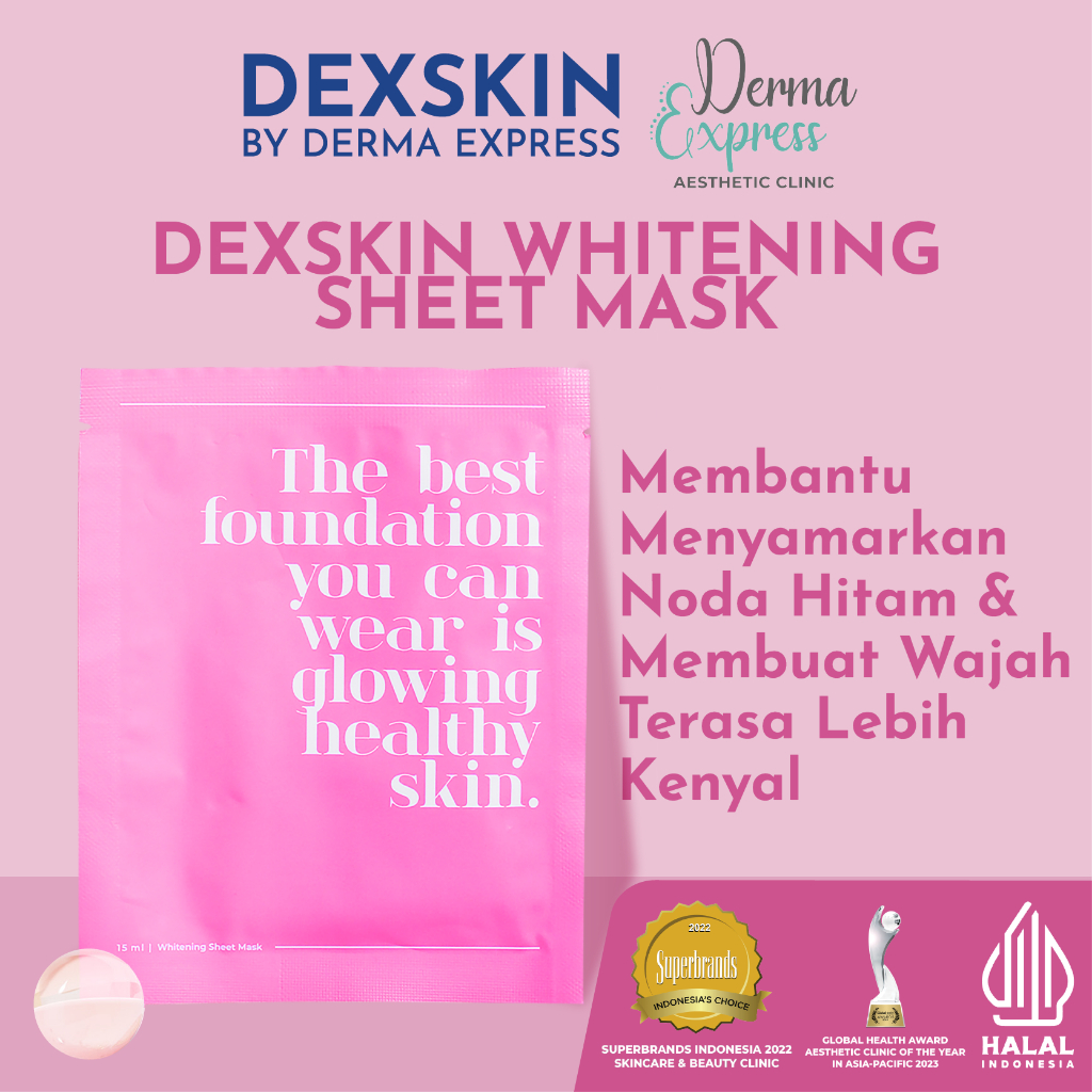 Jual DEXSKIN by Derma Express Whitening Sheet Mask with DNA Salmon ...