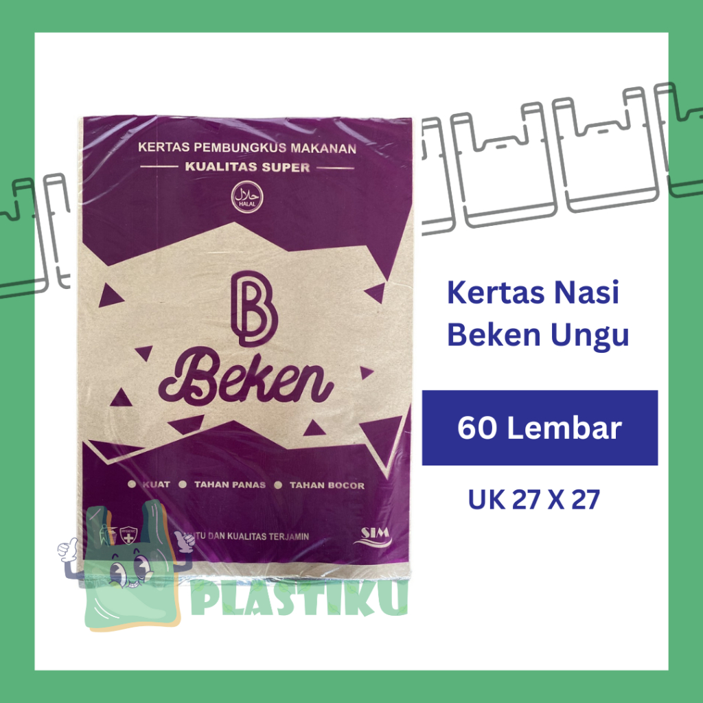 Jual Kertas Nasi Beken Ungu Uk27 60 Lembar | Shopee Indonesia