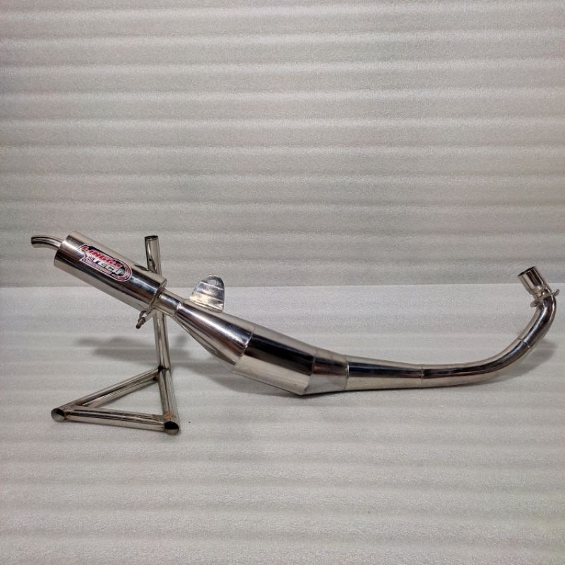 Jual KNALPOT SATRIA 2 TAK HIU/ LUMBA FULL CHROME | Shopee Indonesia