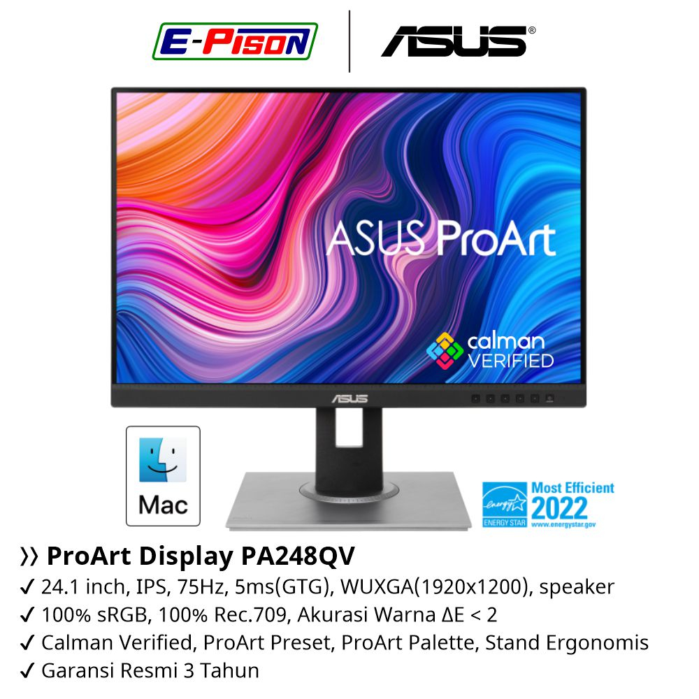 Jual Monitor ASUS ProArt Display PA248QV 24" IPS WUXGA stand ergonomis ...