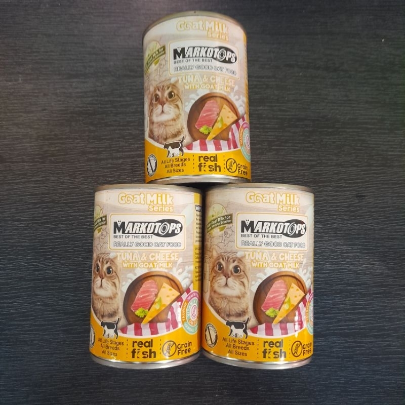 Jual Markotops Tuna & Chesee Goat Milk Makanan Kucing Kaleng | Shopee ...