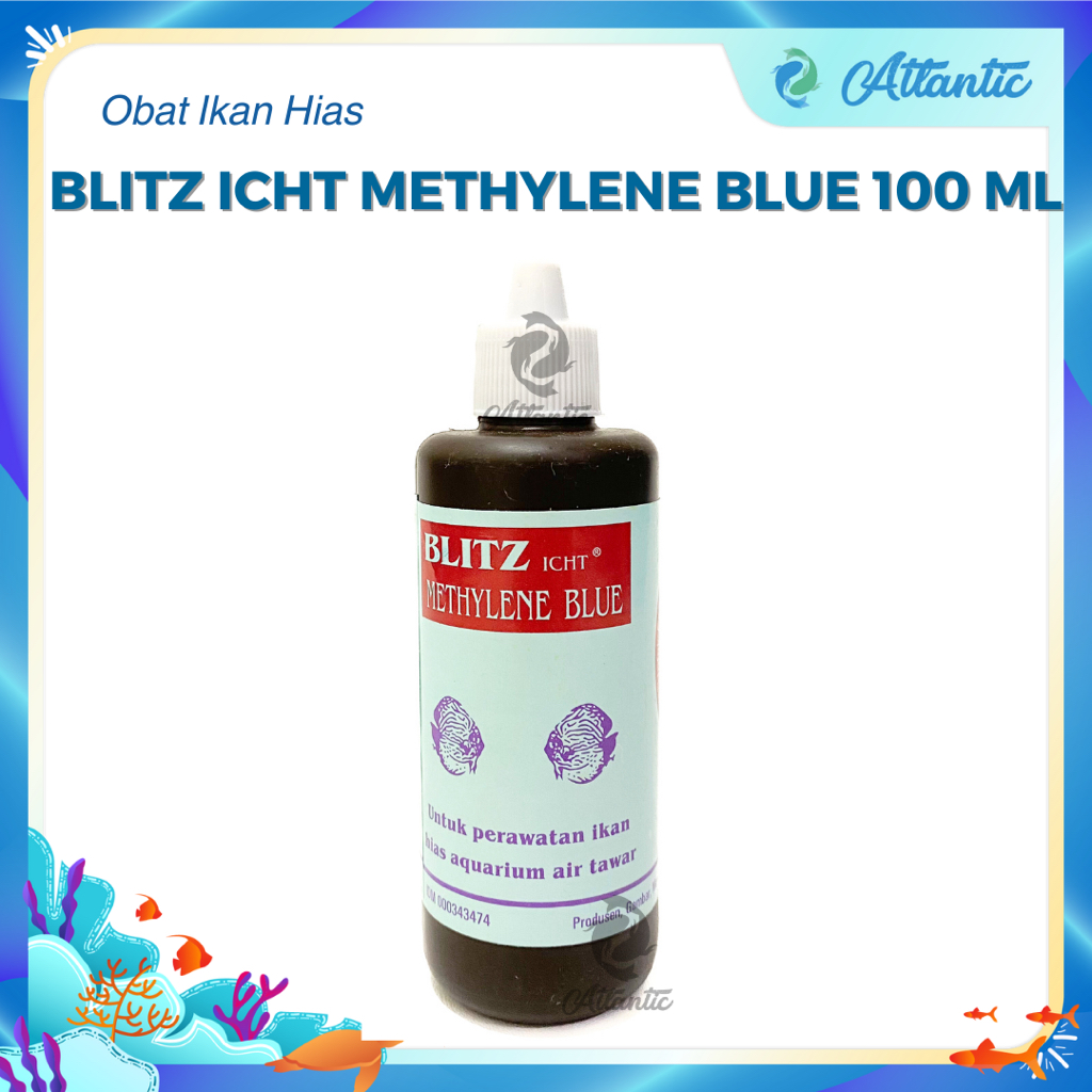 Jual Blitz Icht Methylene Blue Label Biru 100cc 100ml Obat Ikan Hias ...