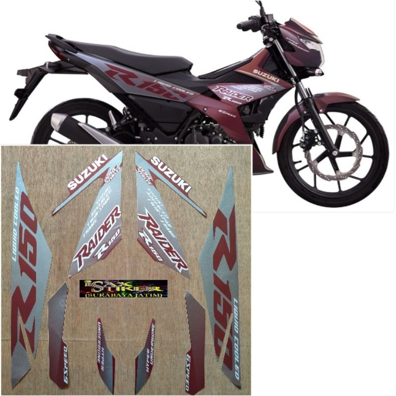 Jual Striping Original Suzuki Raider 150 merah hati gelap tahun 2022 ...
