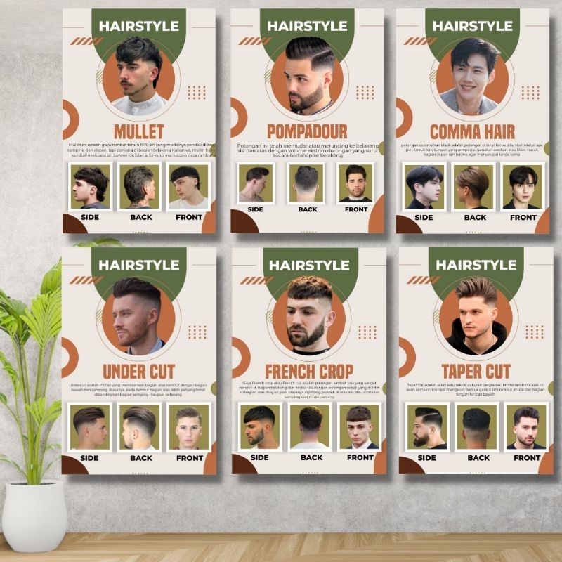 Jual Poster edukasi Barbershop Poster pangkas Rambut poster model ...