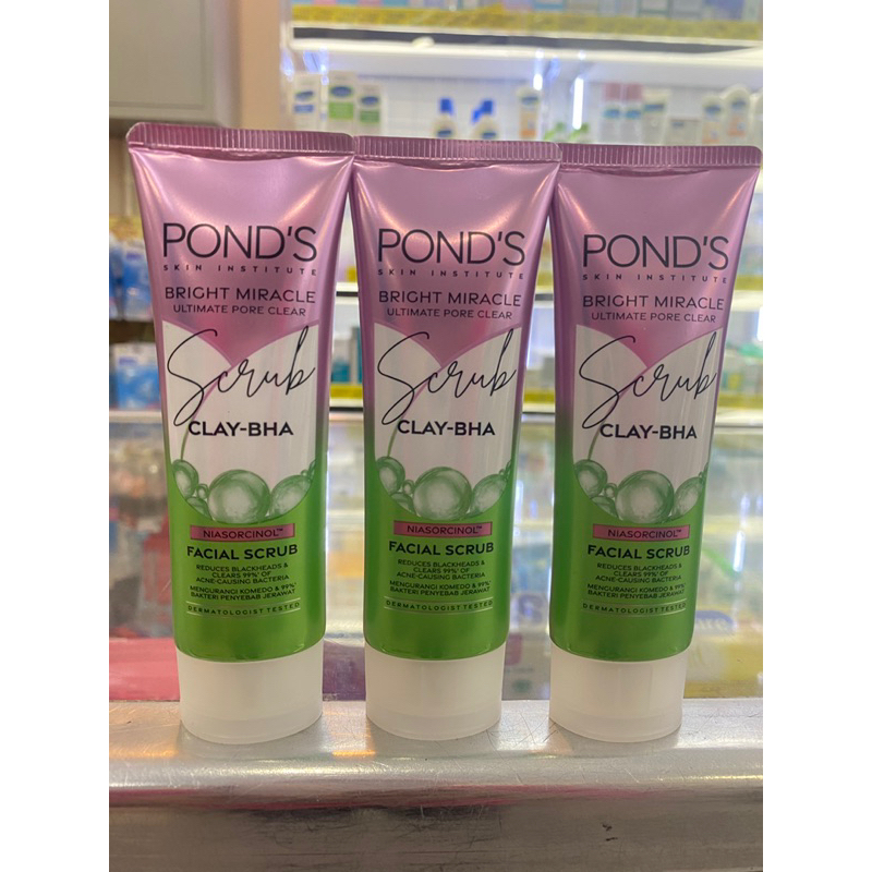 Jual PONDS BRIGHT MIRACLE SCRUB CLAY BHA 50g | Shopee Indonesia