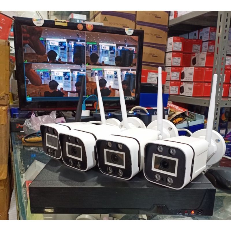 Jual PAKET CCTV WIRELESS 4CH 8MP/ NVR KIT WIRELESS KOMPLIT + HARDDISK ...