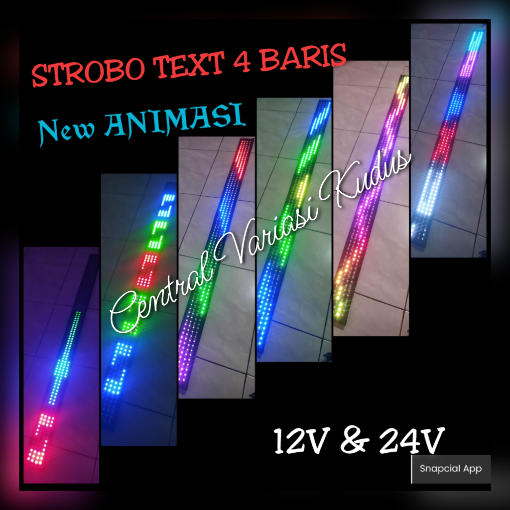 Jual Lampu Strobo Variasi Kaca Depan Running Text 4 Baris ubah Tulisan ...