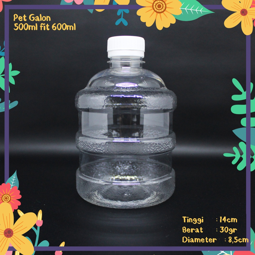 Jual 10 PCS BOTOL PLASTIK GALON MINI 500ML (10 PCS) PET KEMASAN AIR ...