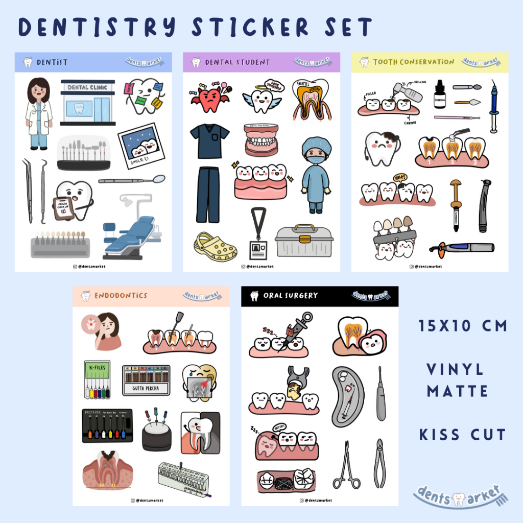 Jual Dentistry Sticker Merchandise Kedokteran Gigi / Dentist Sticker ...