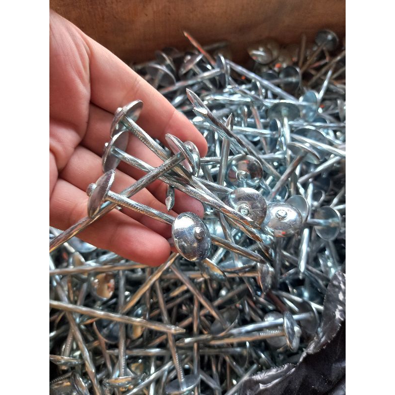 Jual Paku payung ulir ukuran 5cm // 7cm // paku asbes | Shopee Indonesia