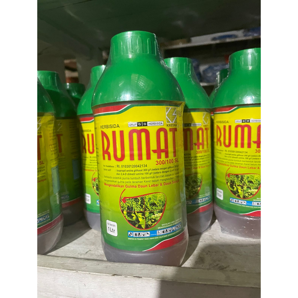 Jual Herbisida Rumat 1 Liter isoprpil Amina glifosat 300 g/l | Shopee ...